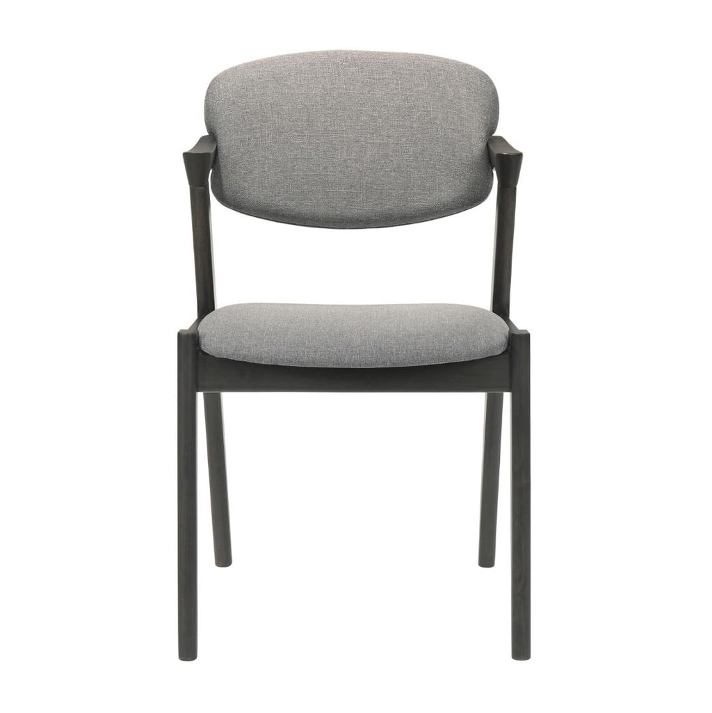 Stevie Upholstered Side Chairs (Set Of 2) With Demi Arm Brown Grey/Bla ...
