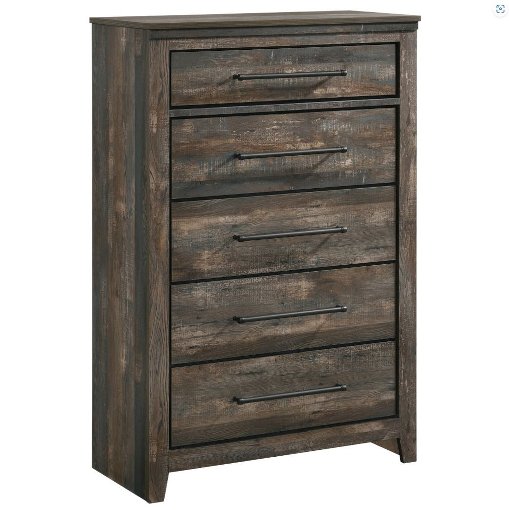Ridgedale 5-Drawer Chest Weathered Dark Brown – Otsukas Furniture
