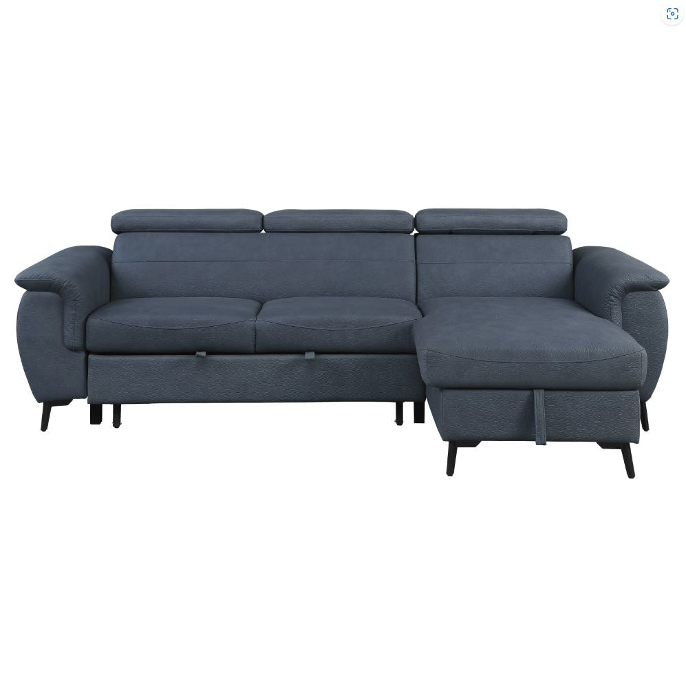 Cadence 2-Piece Reversible Sectional with Pull-out, Blue – Otsukas ...